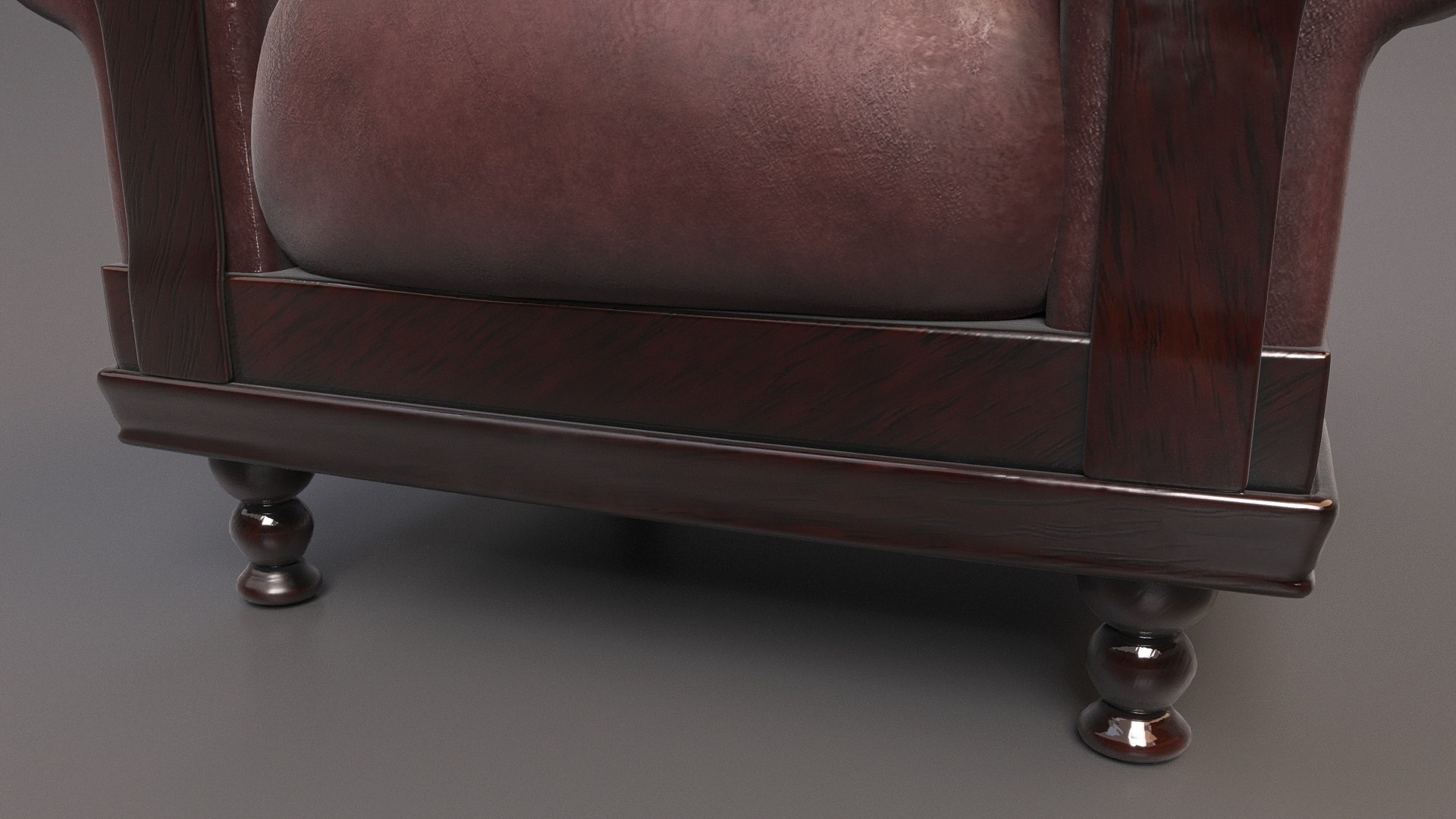 3D Model Leather Fancy Vintage Arm Chair Couch - TurboSquid 2069112