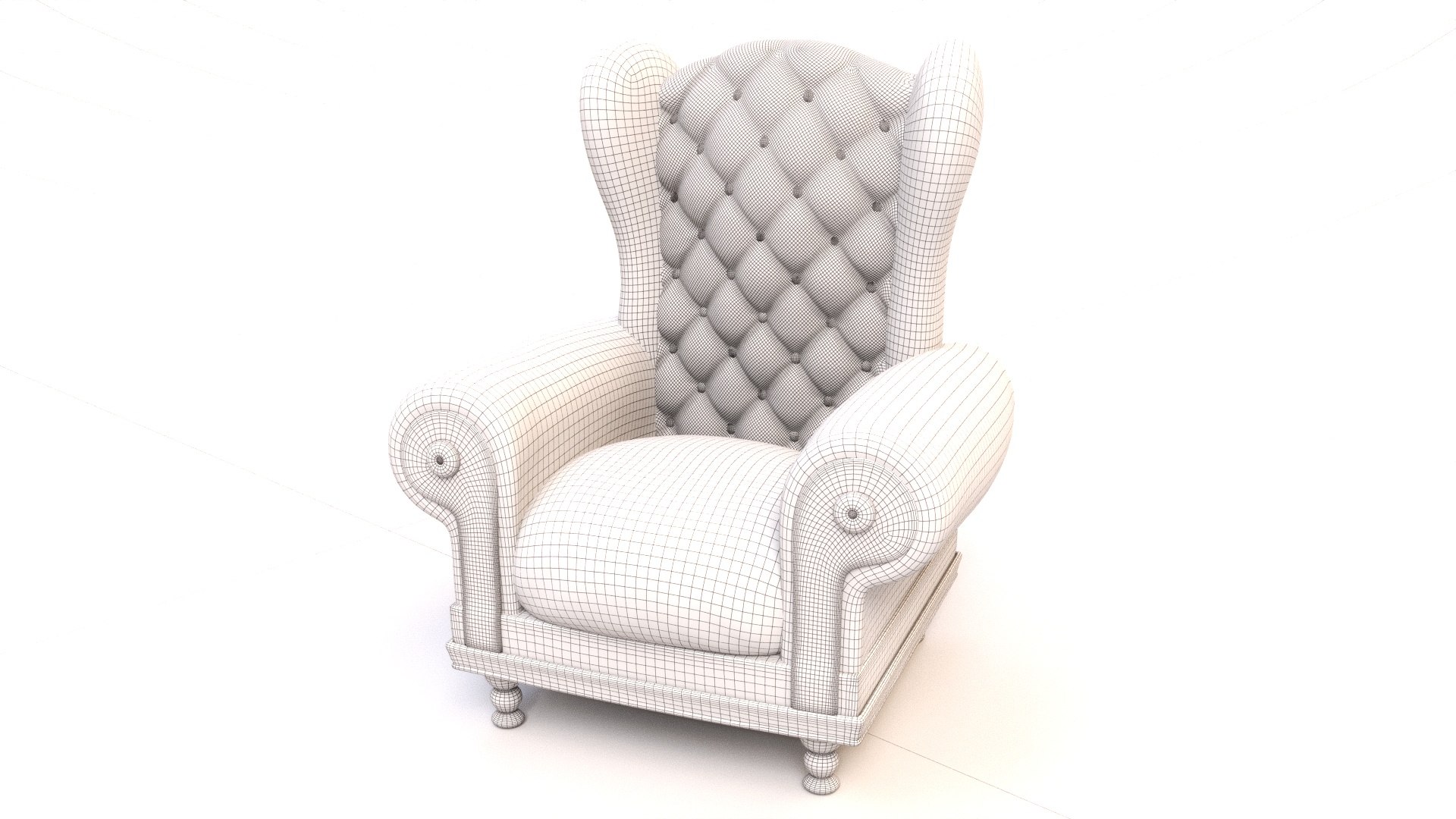 3D Model Leather Fancy Vintage Arm Chair Couch - TurboSquid 2069112