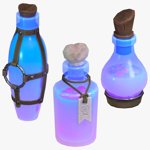 Magic potions PBR Low Poly Game Ready Stylized 3d model 3D - TurboSquid ...
