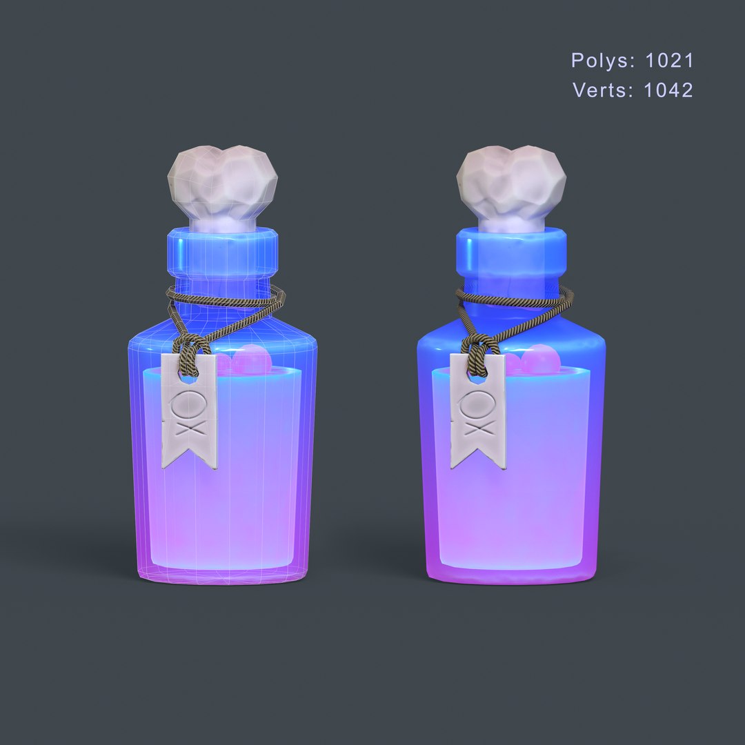 Magic Potions PBR Low Poly Game Ready Stylized 3d Model 3D - TurboSquid 1995716
