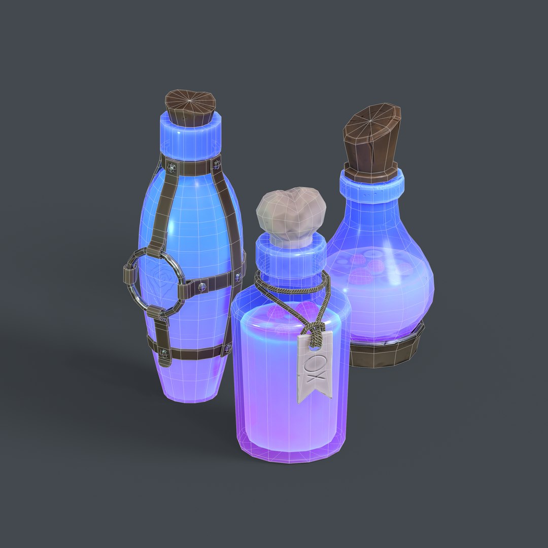 Magic Potions PBR Low Poly Game Ready Stylized 3d Model 3D - TurboSquid ...