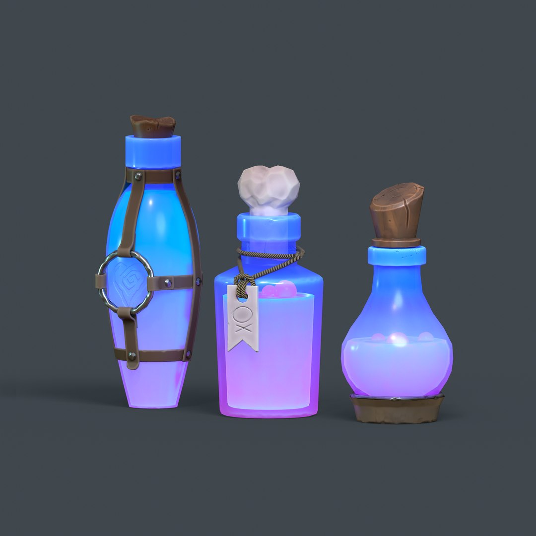 Magic Potions PBR Low Poly Game Ready Stylized 3d Model 3D - TurboSquid ...