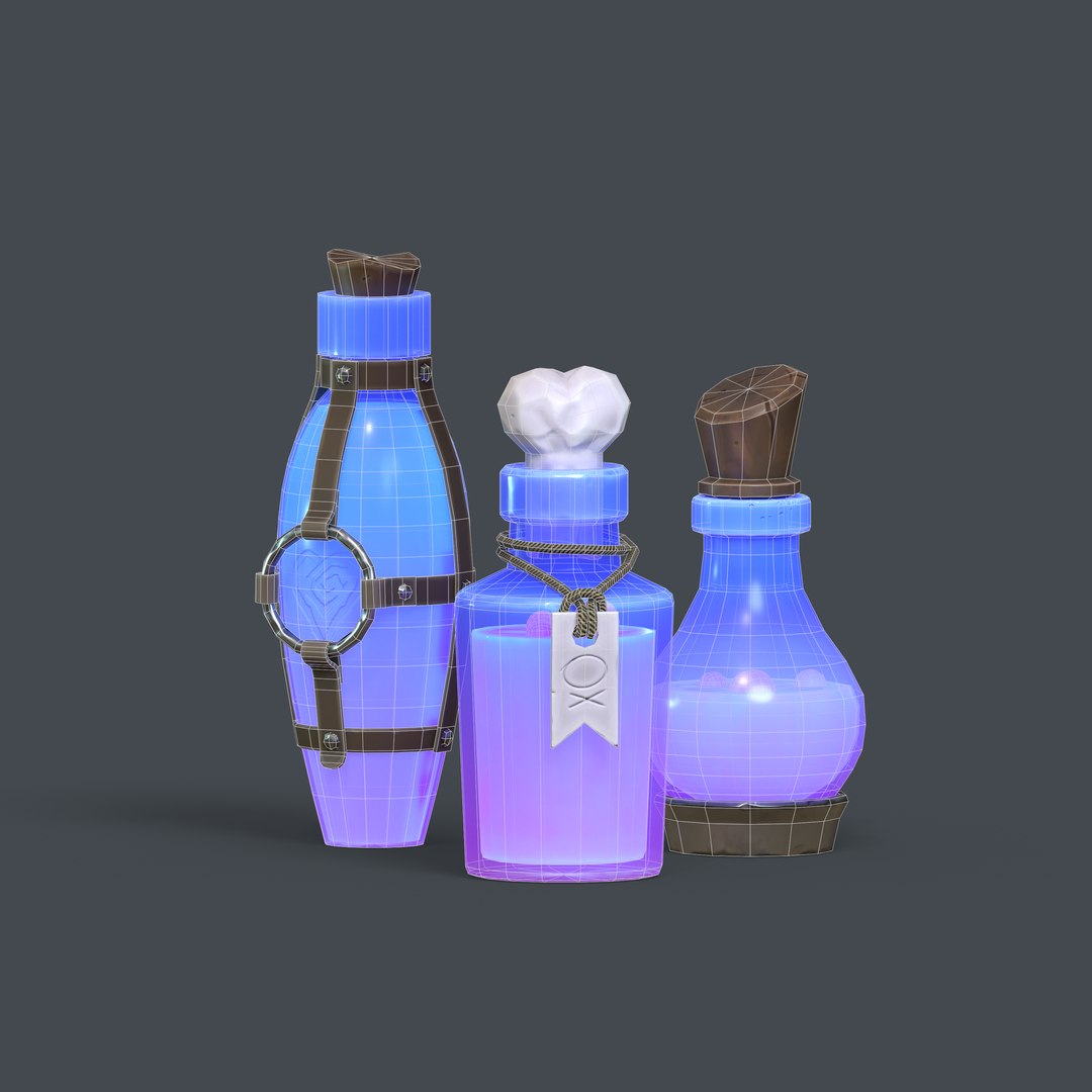Magic Potions PBR Low Poly Game Ready Stylized 3d Model 3D - TurboSquid ...