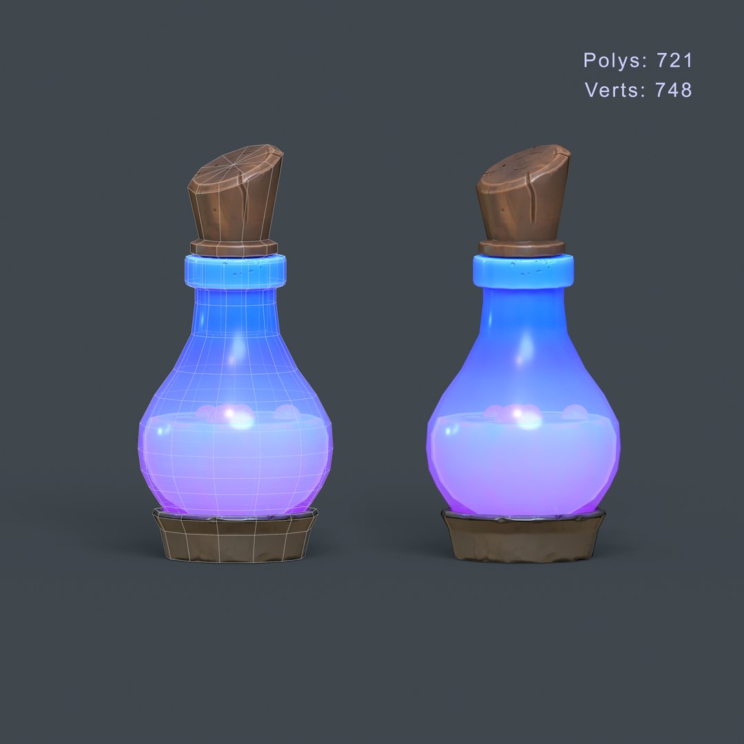 Magic Potions PBR Low Poly Game Ready Stylized 3d Model 3D - TurboSquid ...