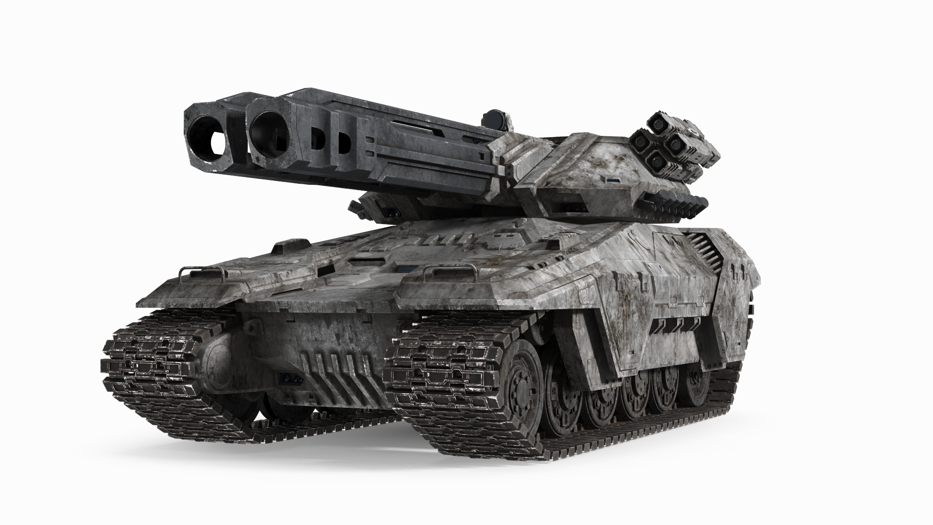3D Futuristic Battle Tank With Damage - TurboSquid 2346090