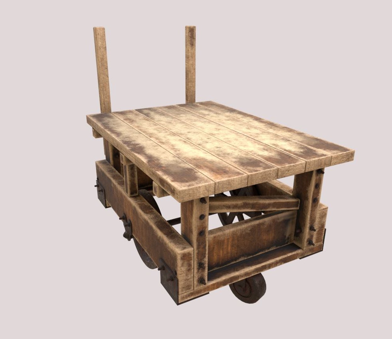 3D Old Industrial Factory Cart - TurboSquid 1524375