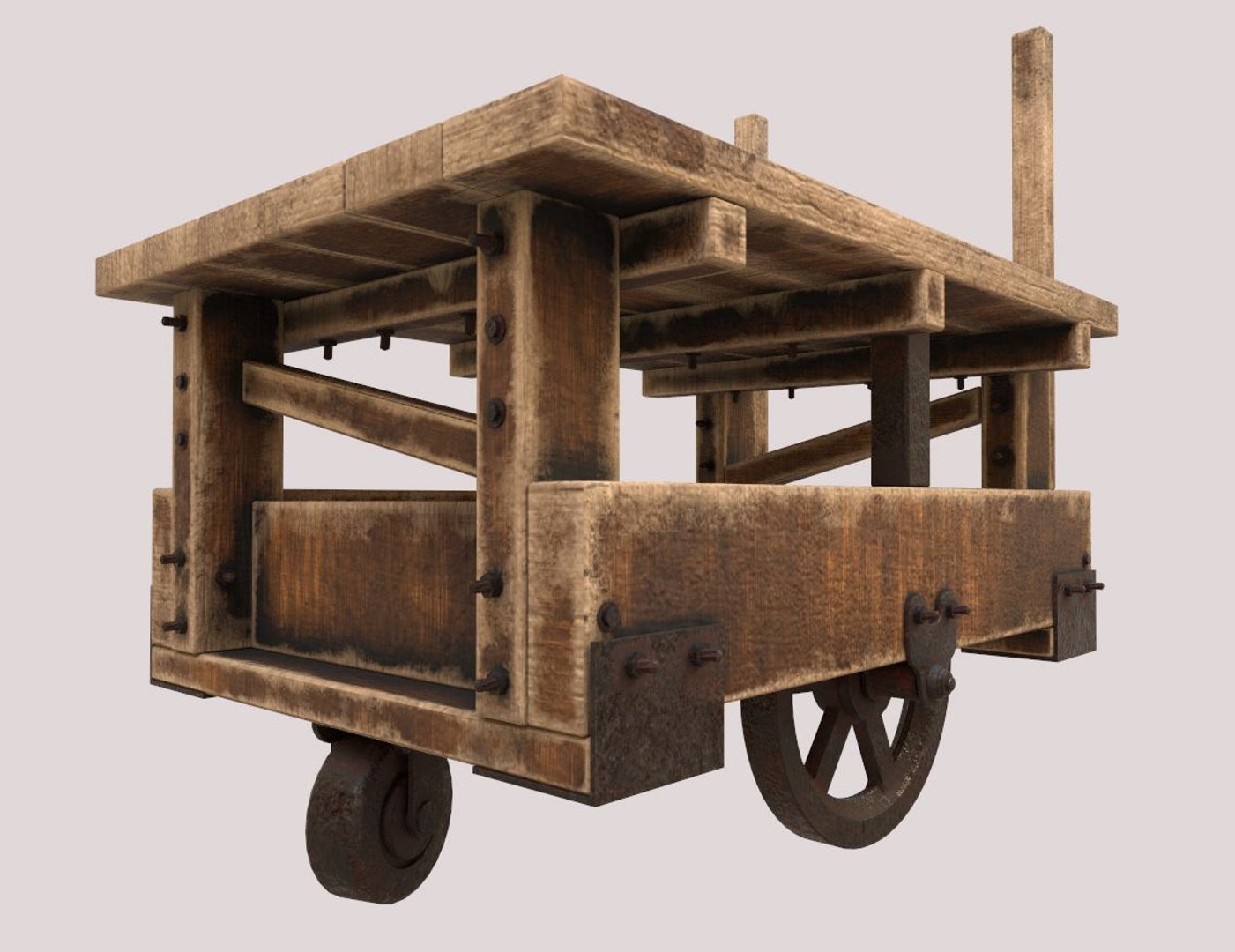 3D Old Industrial Factory Cart - TurboSquid 1524375