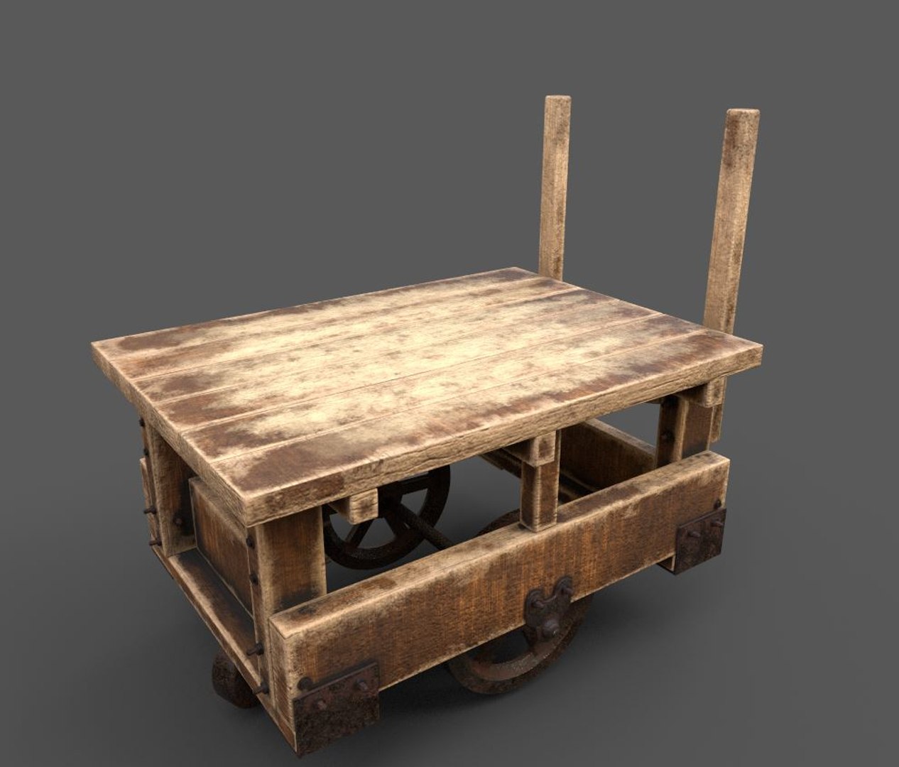 3D Old Industrial Factory Cart - TurboSquid 1524375