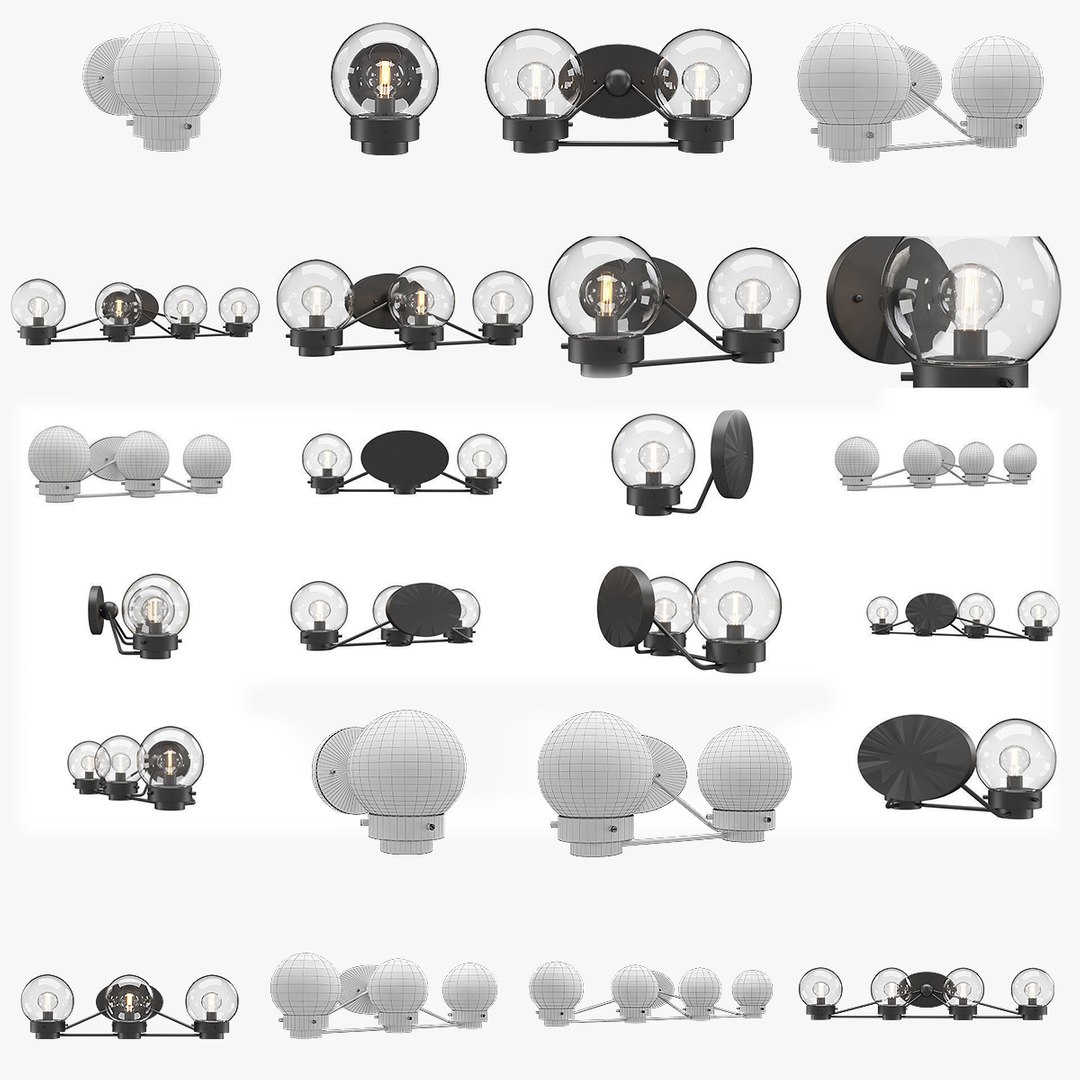 3D Spatial Bath Vanity Wall Light Collection - TurboSquid 2303165