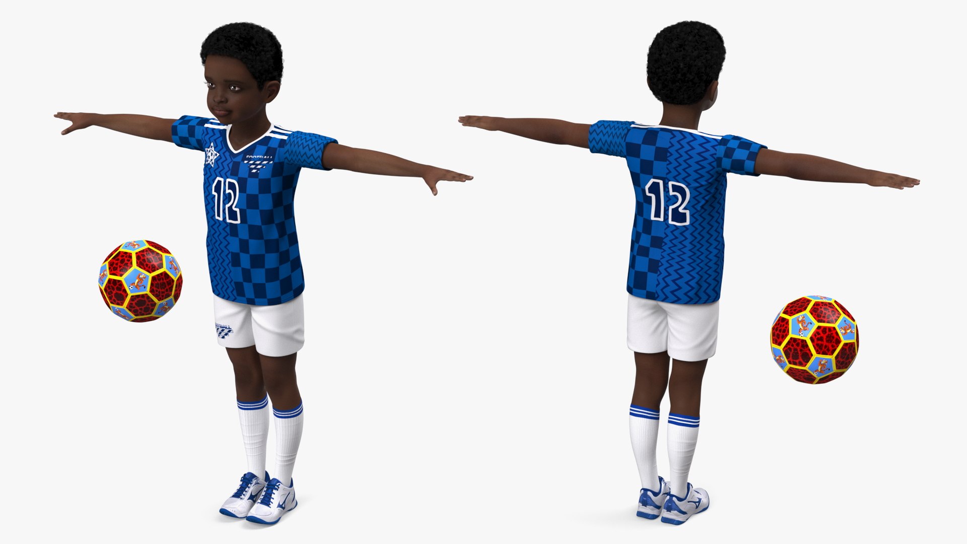 Black Child Boy With Ball Rigged 3D - TurboSquid 1952771