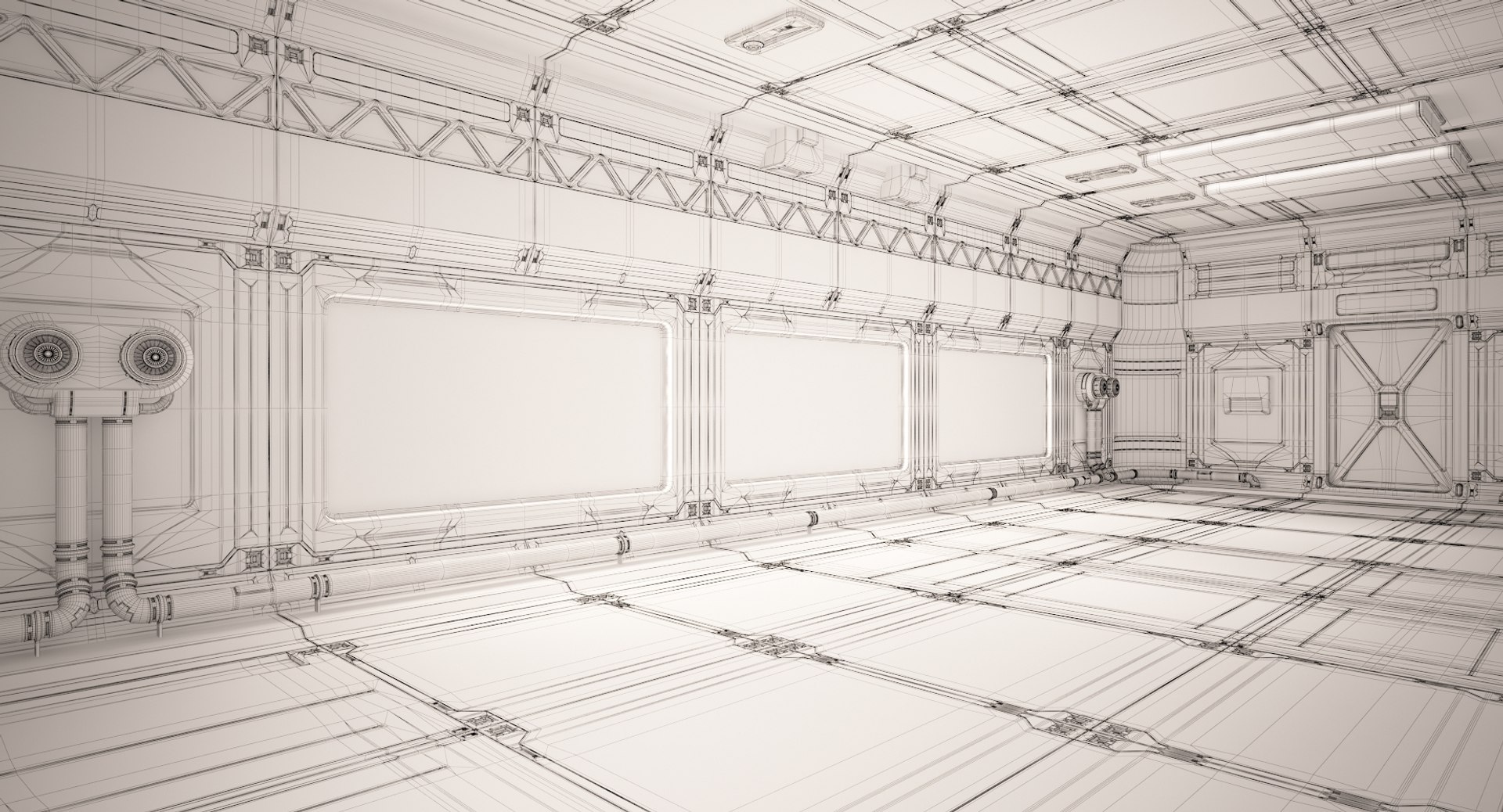 Sci Fi Lab Interior 3D Model - TurboSquid 1356433