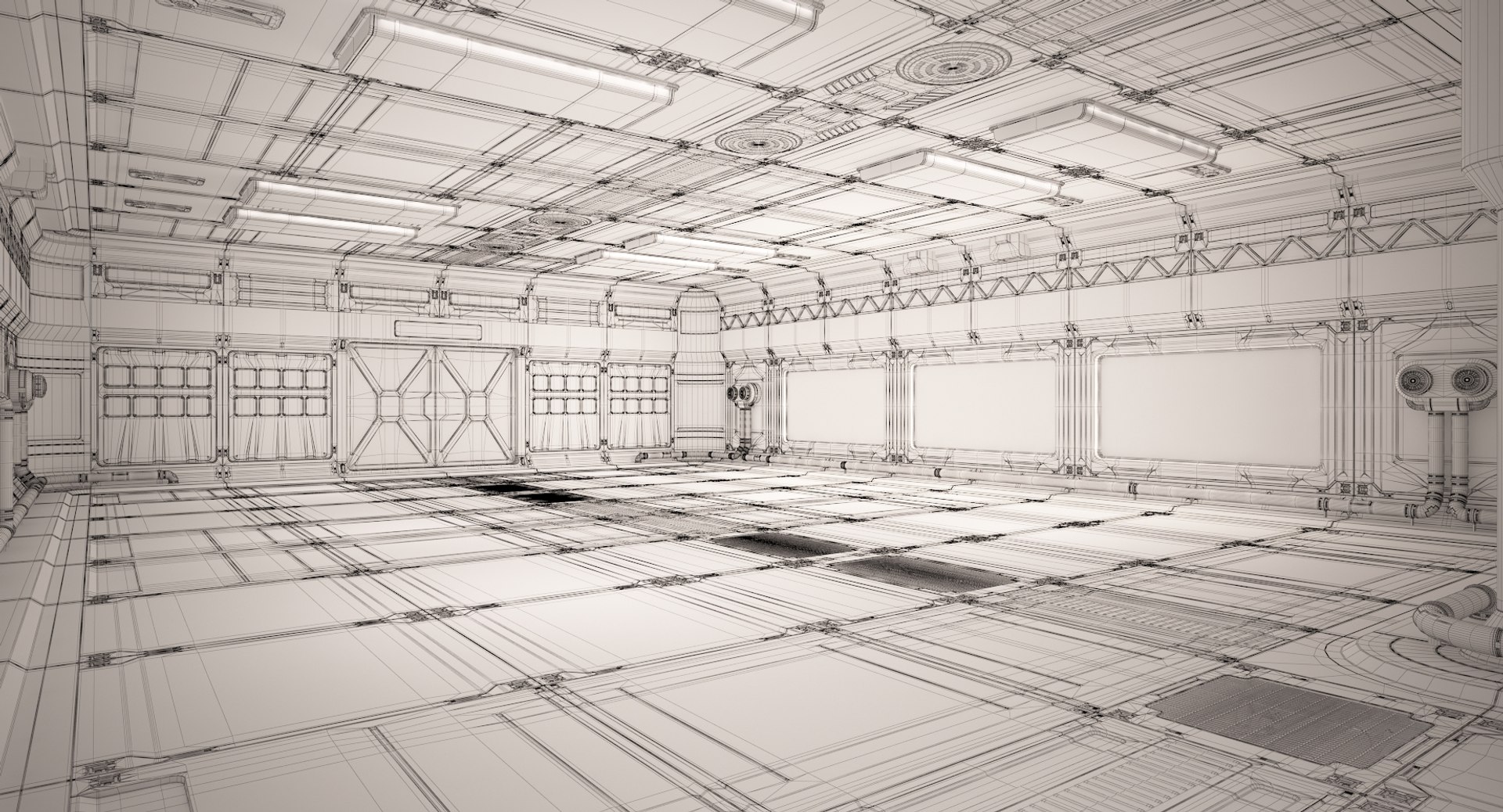 Sci Fi Lab Interior 3D Model - TurboSquid 1356433