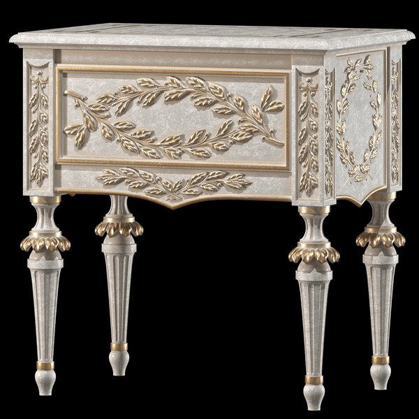 3D roberto giovannini night stand with laurel carving art 684PL ...