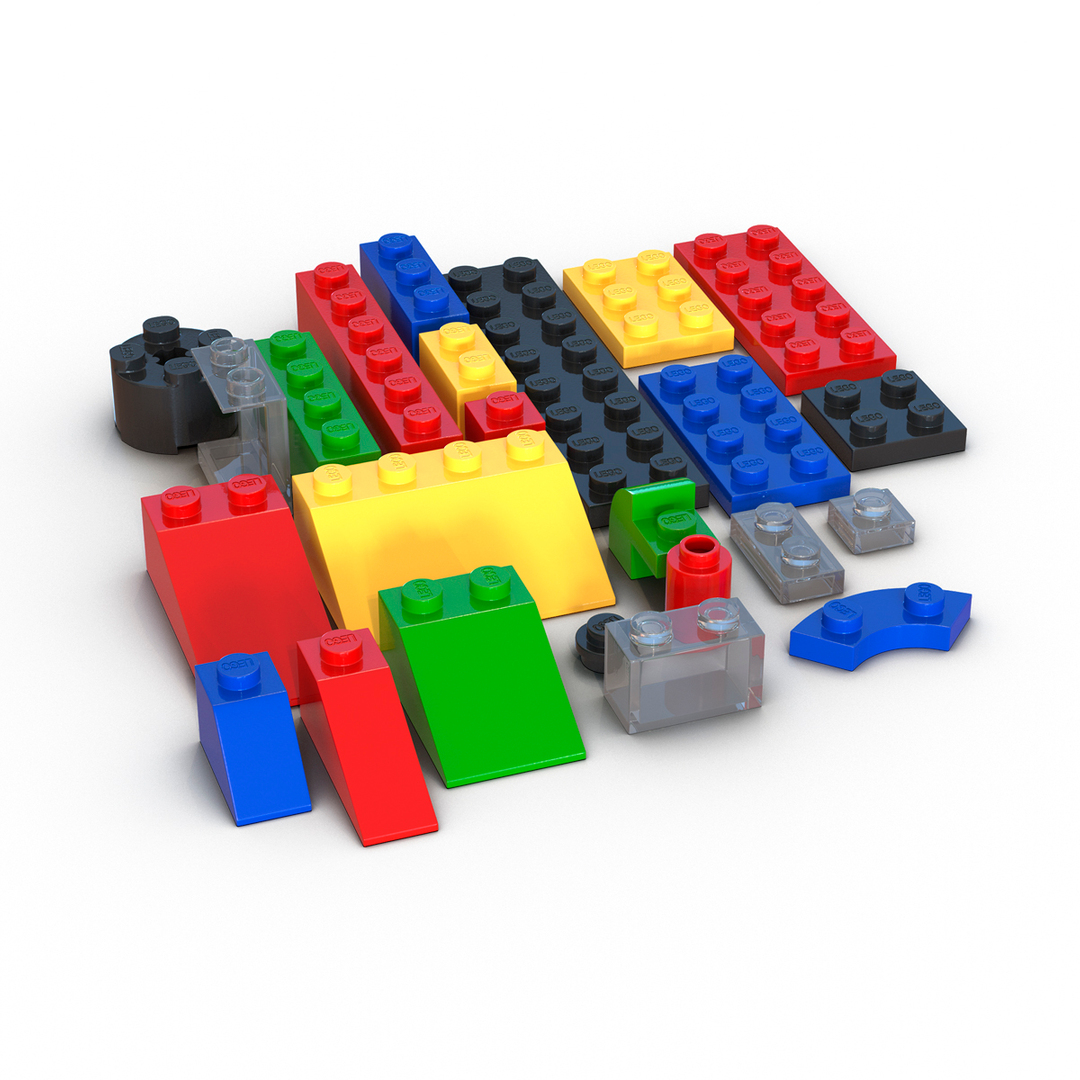 lego bricks set design 3d model