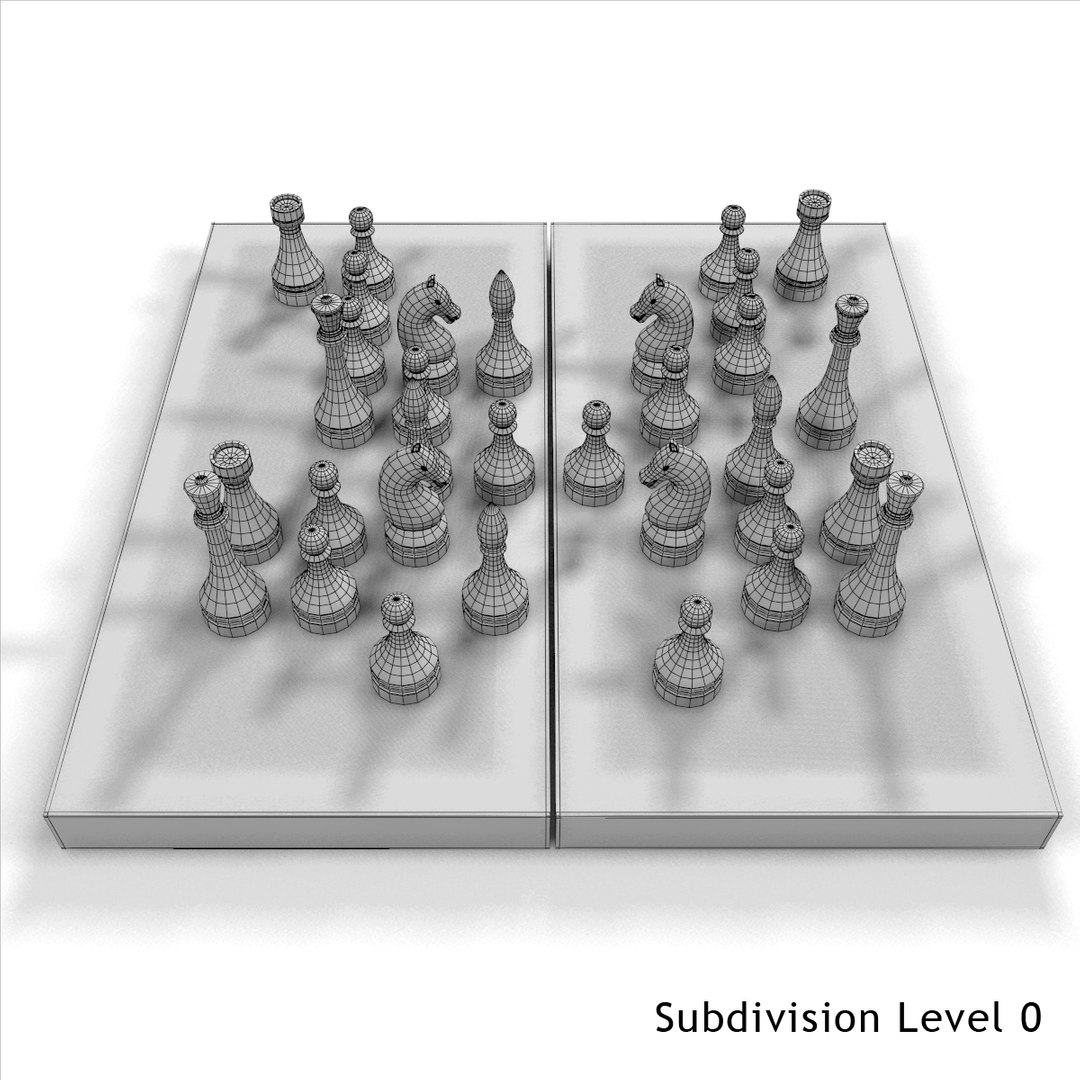 3d Model Chess Set Board