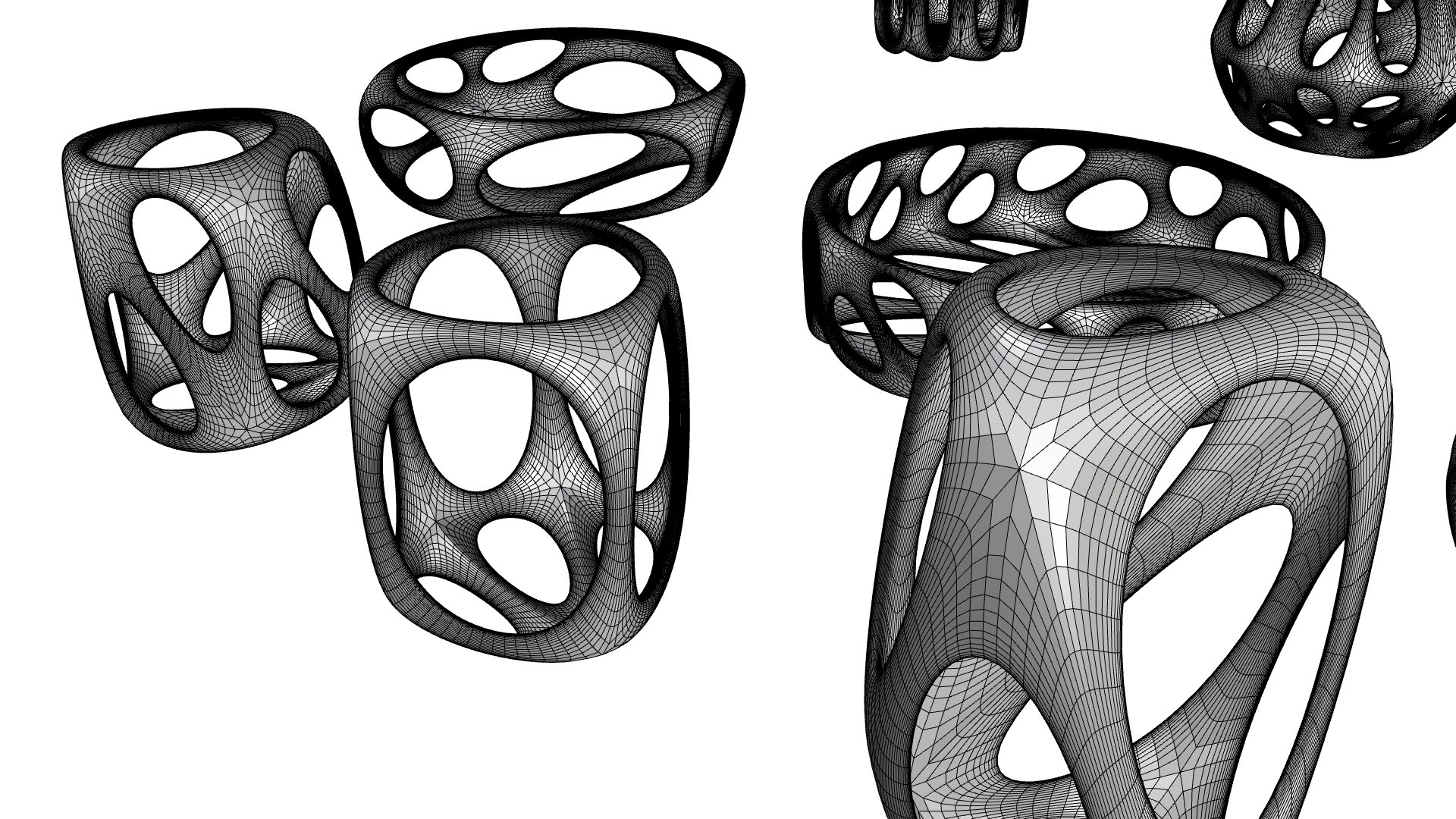 3D Organic Skeletal Vases - TurboSquid 2062138