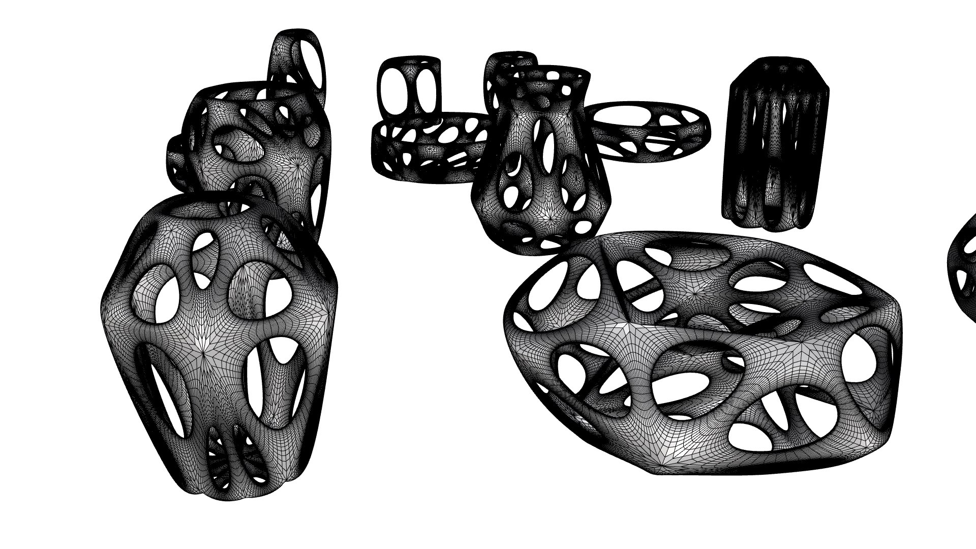 3D Organic Skeletal Vases - TurboSquid 2062138