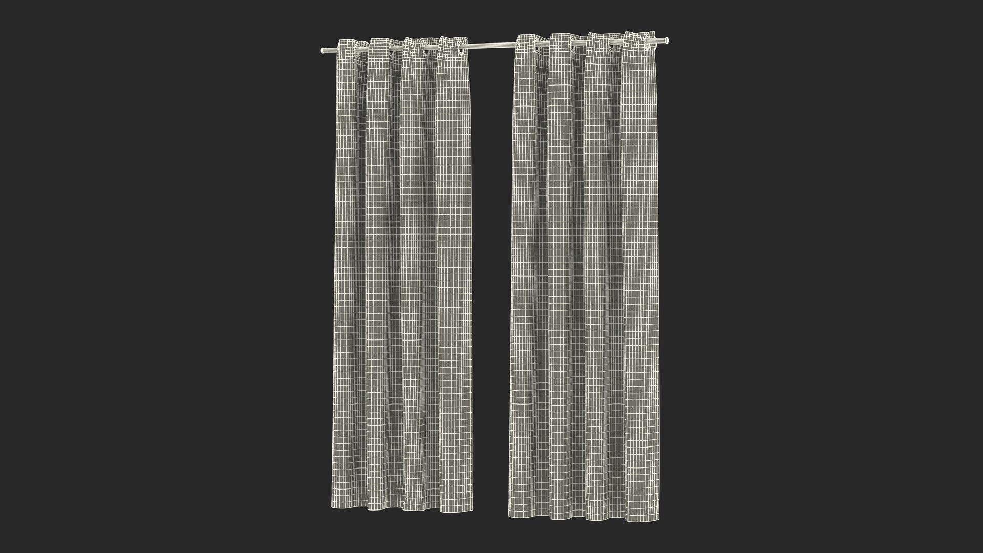 3D Classic Drapery On Metal Curtain Rod Model - TurboSquid 2315017