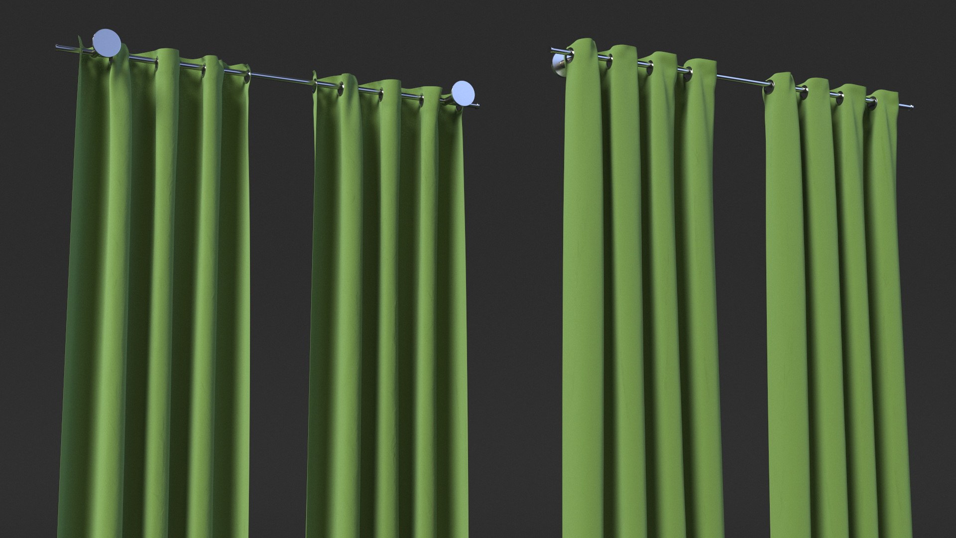 3D Classic Drapery On Metal Curtain Rod Model - TurboSquid 2315017