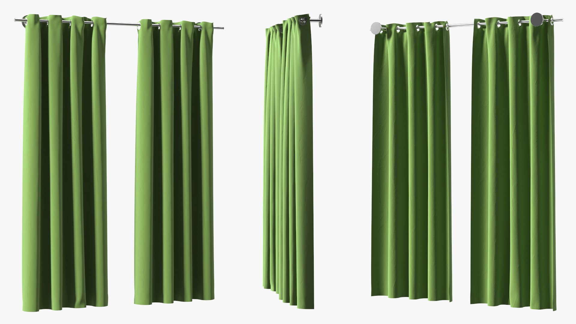 3D Classic Drapery On Metal Curtain Rod Model - TurboSquid 2315017