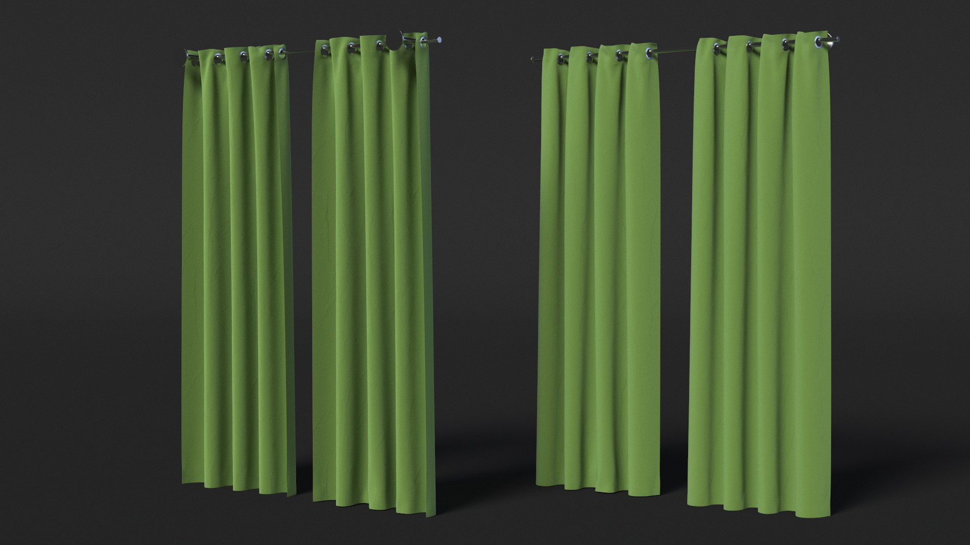 3D Classic Drapery On Metal Curtain Rod Model - TurboSquid 2315017