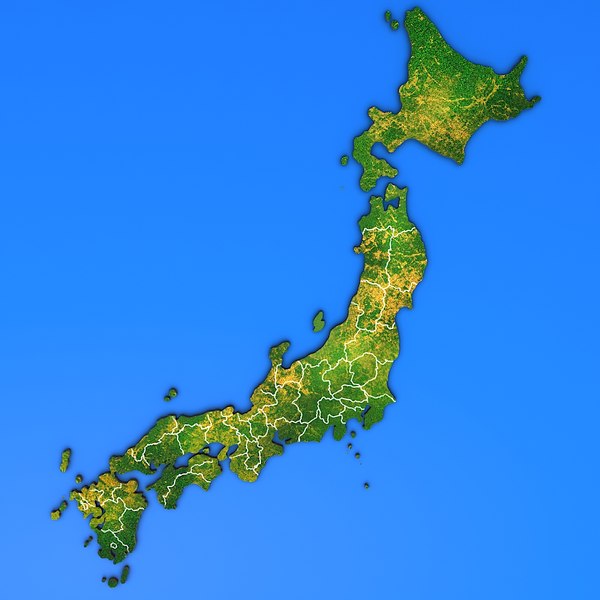 modelo 3d Mapa detallado del país de Japón - TurboSquid 1105104