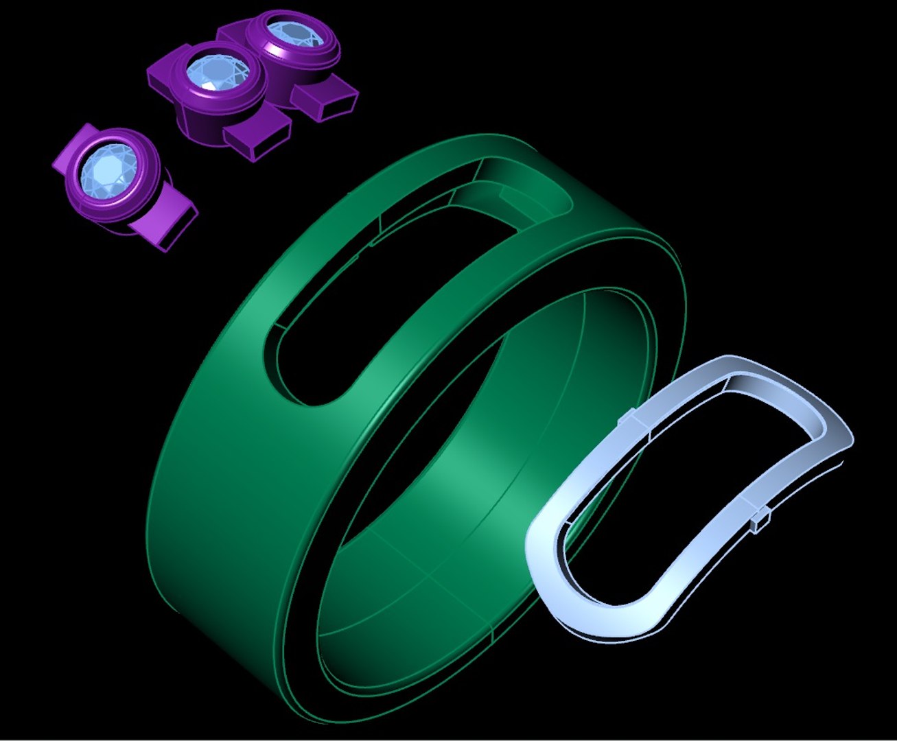 Ring movable stones 3D model - TurboSquid 1682849