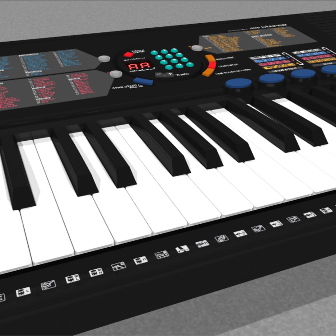 3d C4d Piano Synthesizer Keyboard