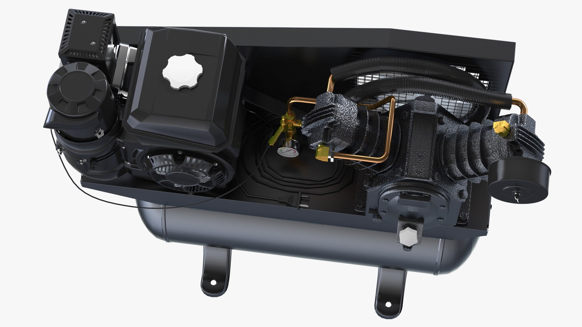 Stationary Electric Air Compressor Black 3D - TurboSquid 2148974