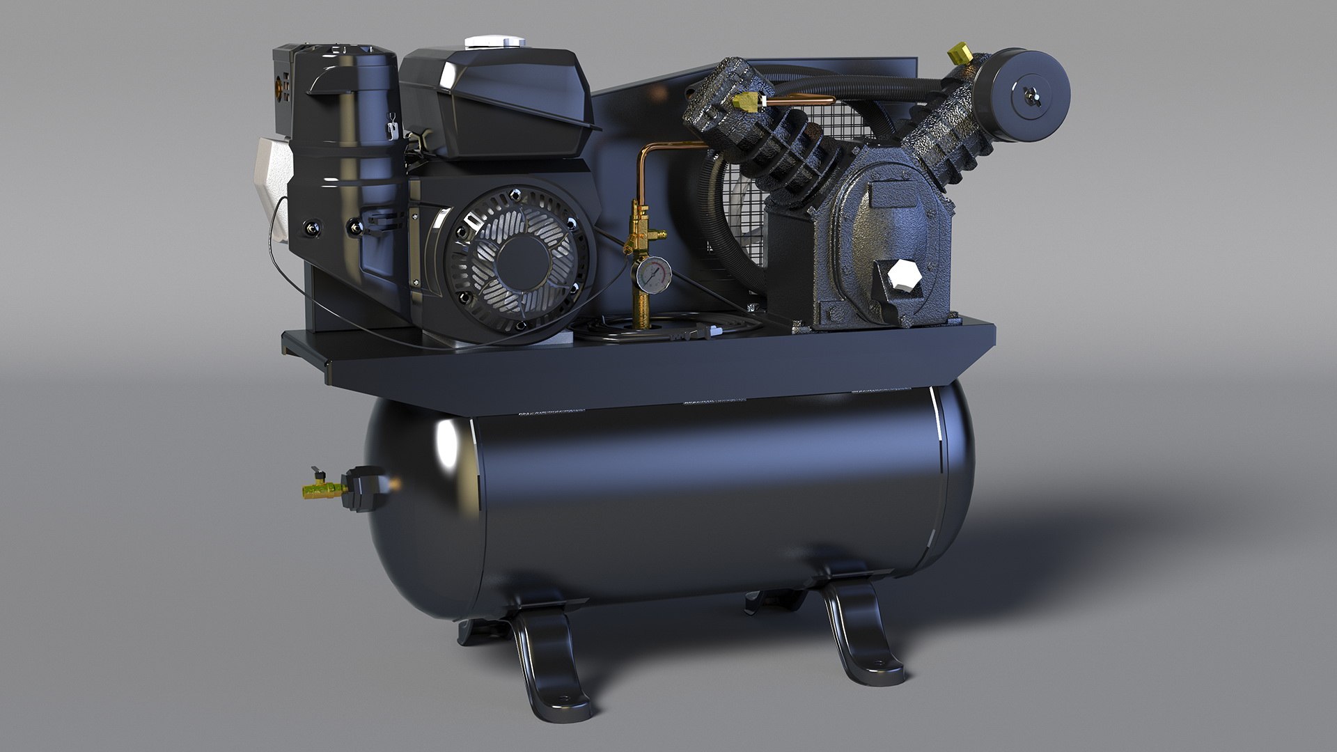 Stationary Electric Air Compressor Black 3D - TurboSquid 2148974