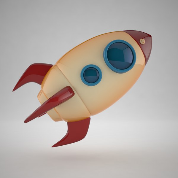 3d cartoon rocket model