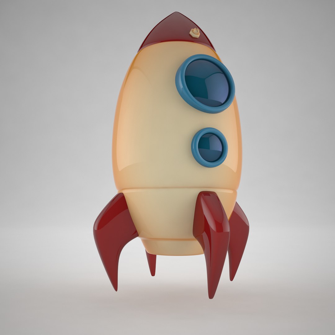 Cartoon Rocket 3D Model - TurboSquid 1154265
