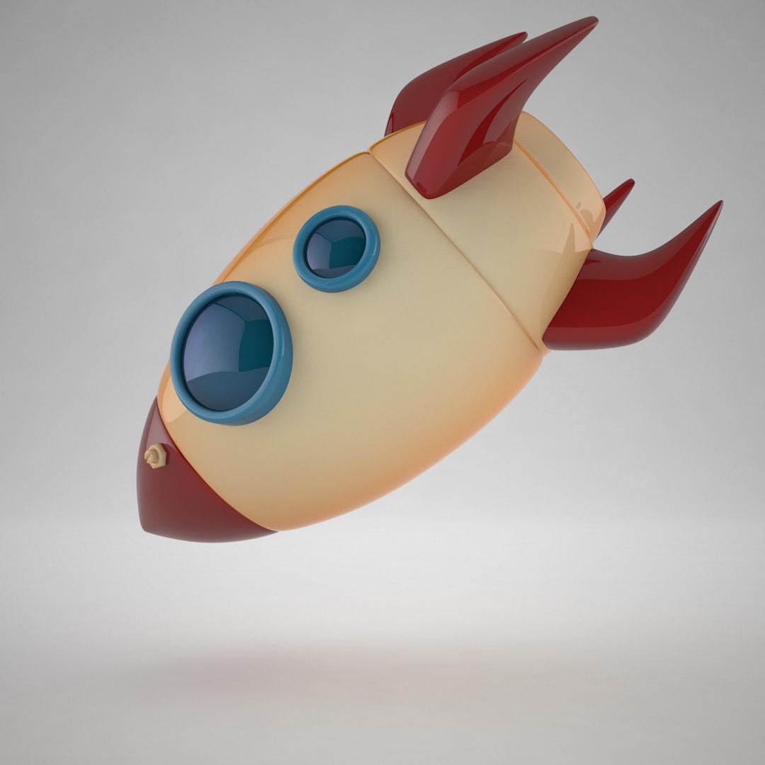 Cartoon Rocket 3D Model - TurboSquid 1154265