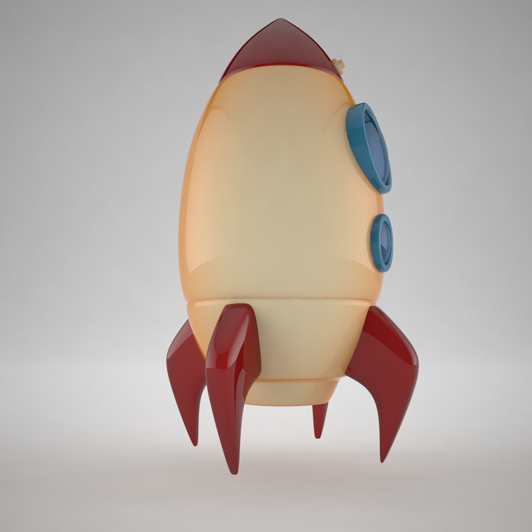 Cartoon Rocket 3D Model - TurboSquid 1154265