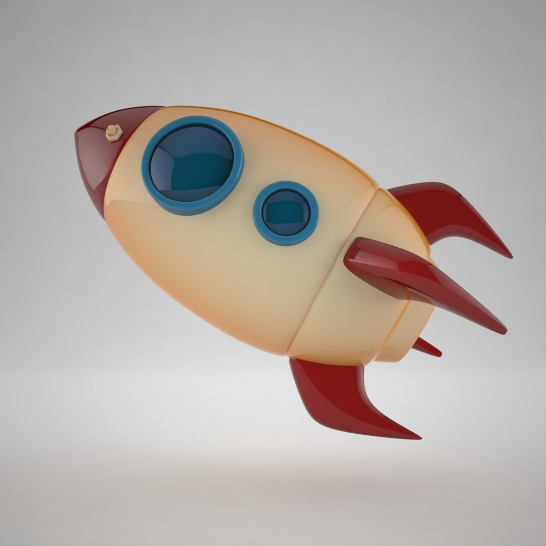 Cartoon Rocket 3D Model - TurboSquid 1154265