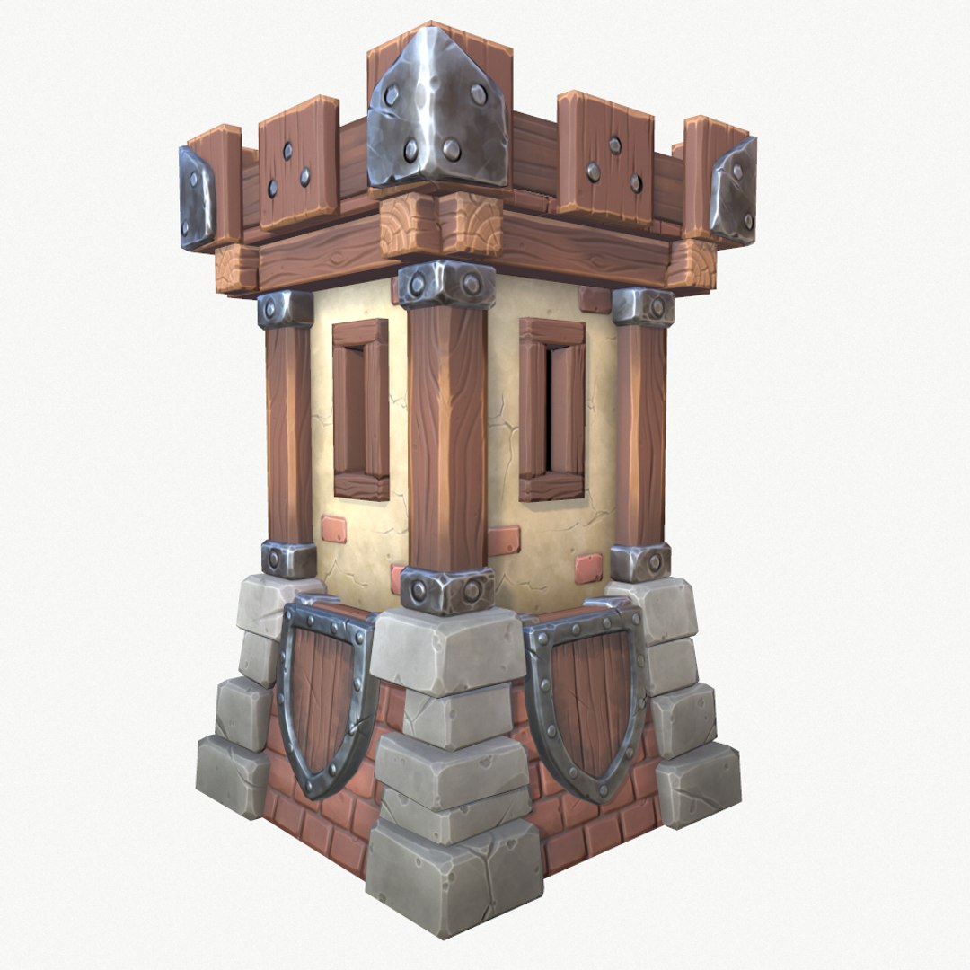 3D Cartoon Tower Model - TurboSquid 1180586