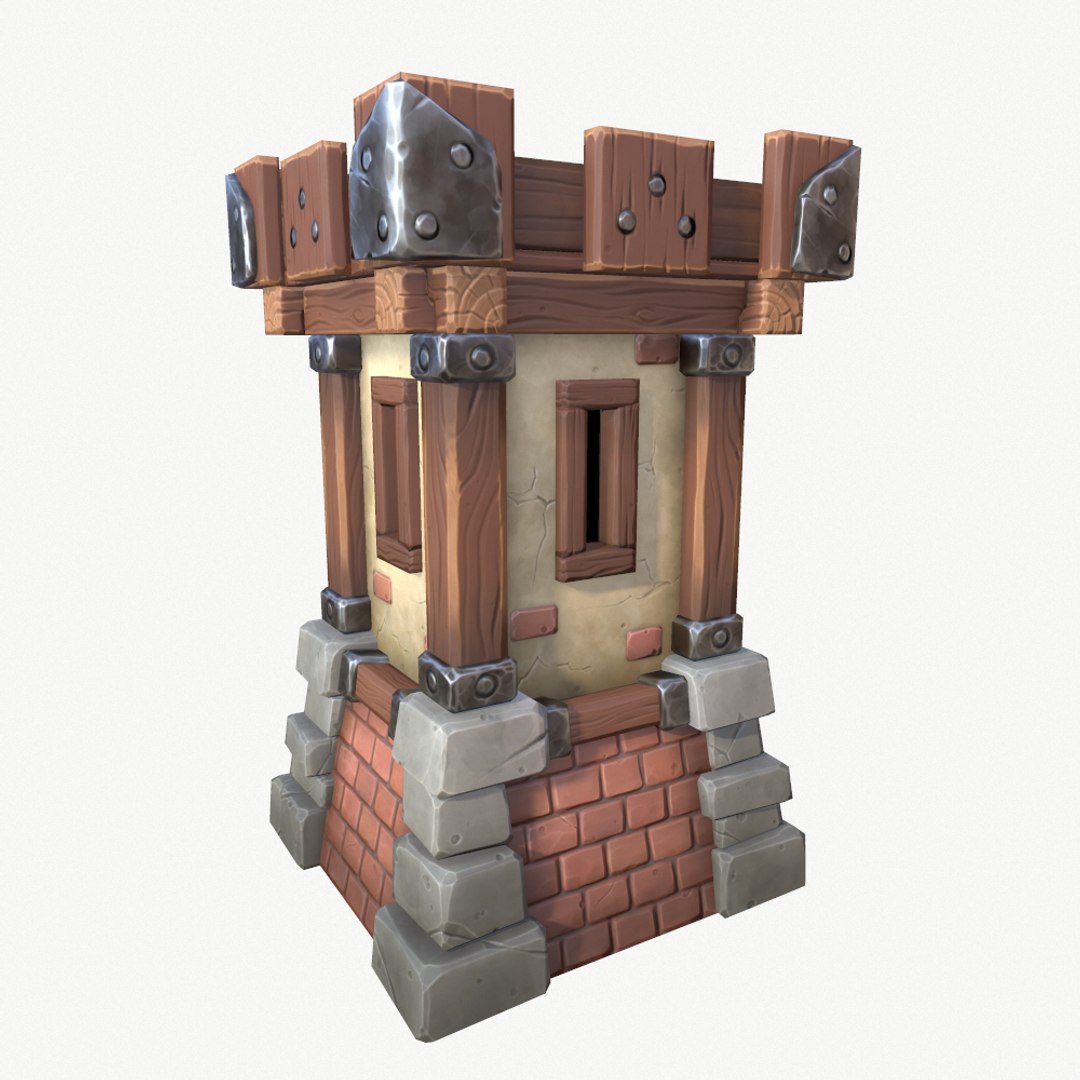 3D Cartoon Tower Model - TurboSquid 1180586