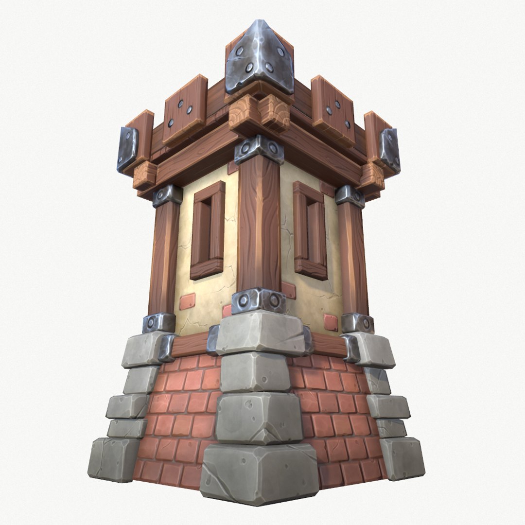 3D Cartoon Tower Model - TurboSquid 1180586