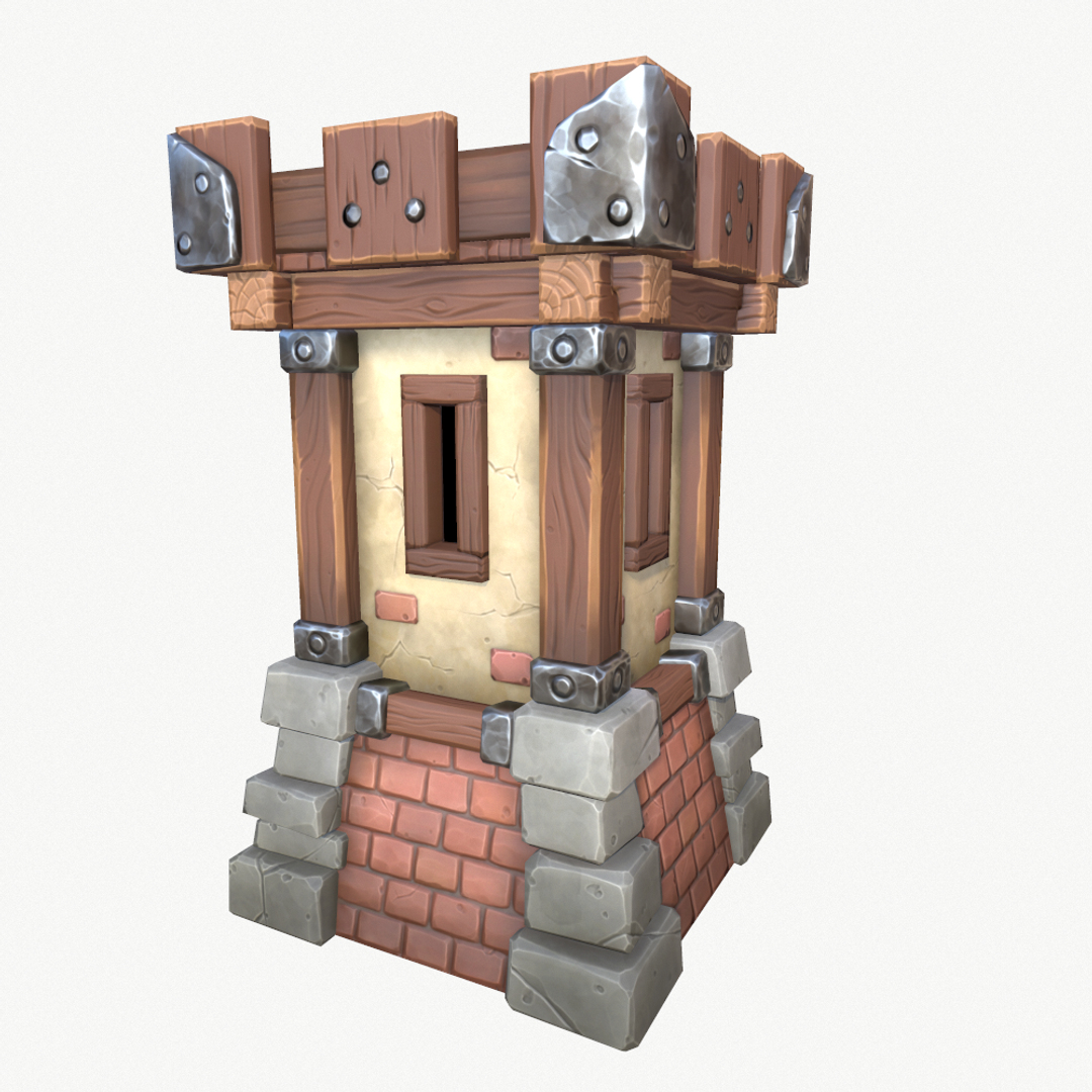 3D Cartoon Tower Model - TurboSquid 1180586