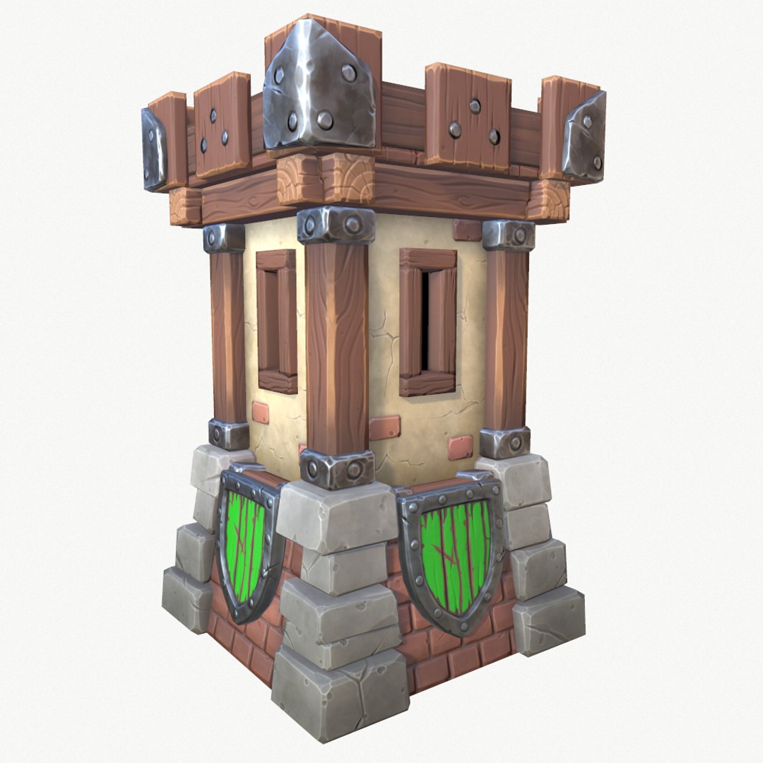 3D Cartoon Tower Model - TurboSquid 1180586