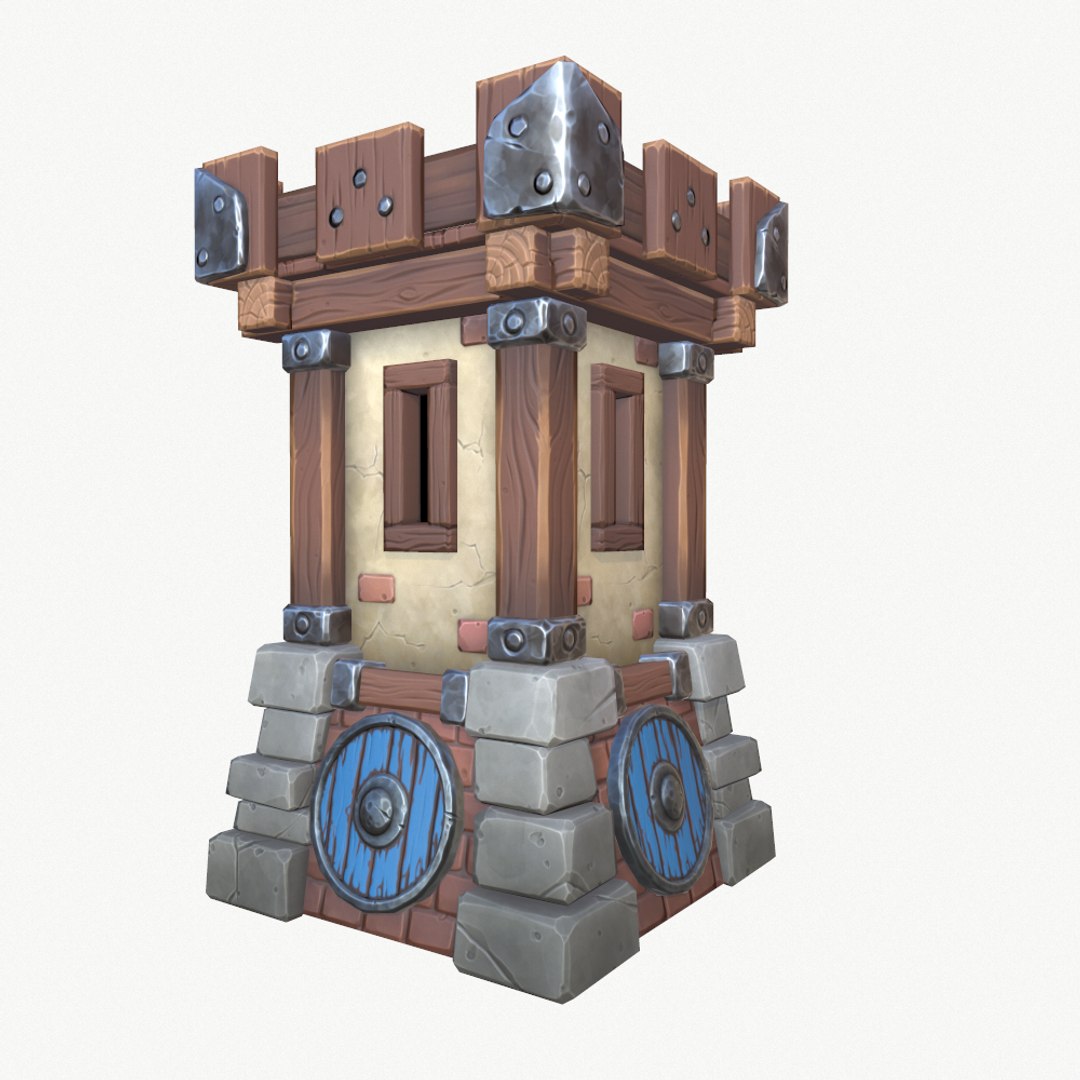 3D Cartoon Tower Model - TurboSquid 1180586