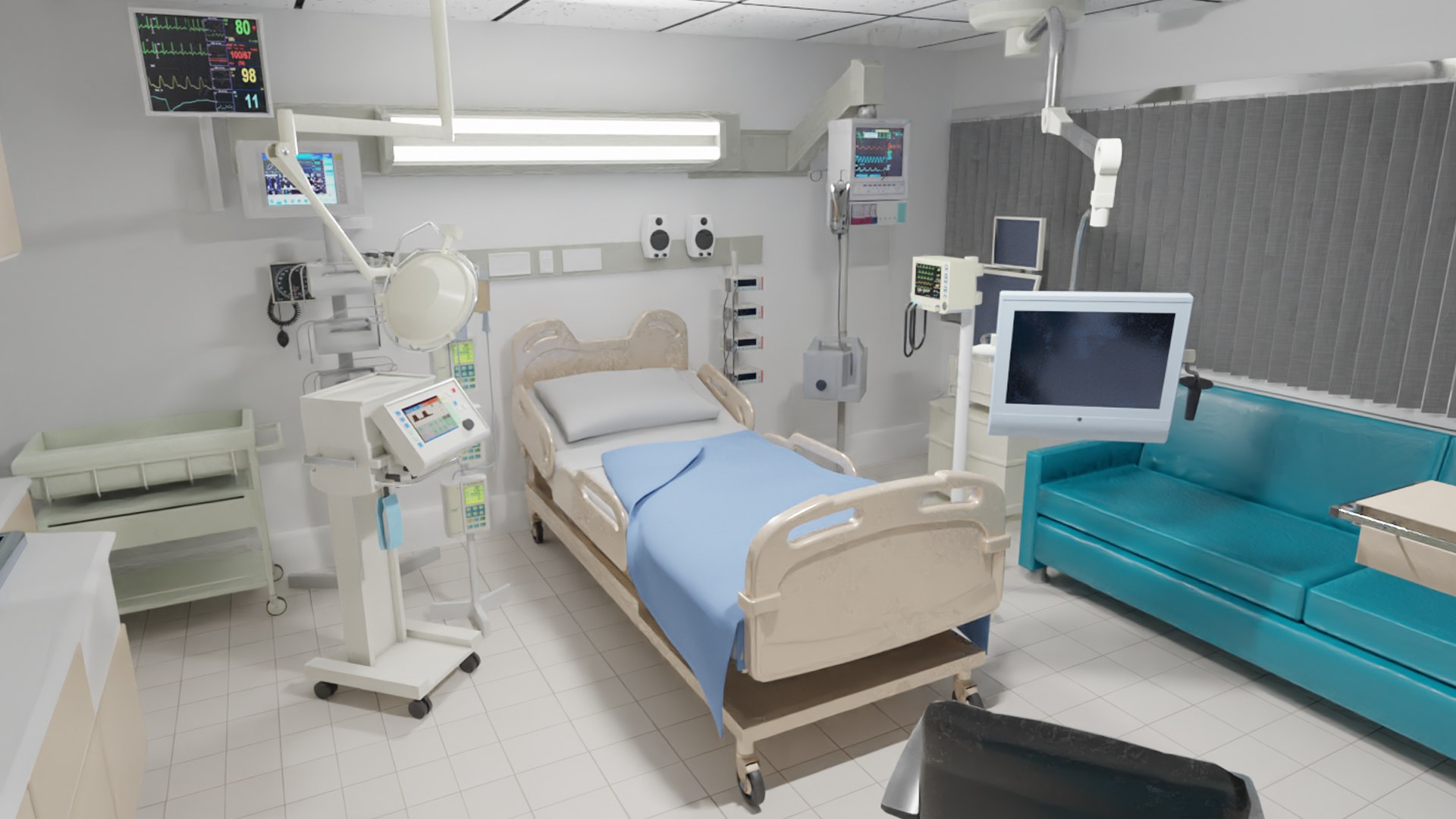 Hospital Ward And Props 3D Model - TurboSquid 2197912