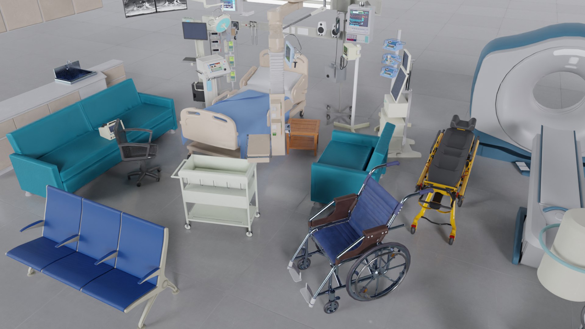 Hospital Ward And Props 3D Model - TurboSquid 2197912