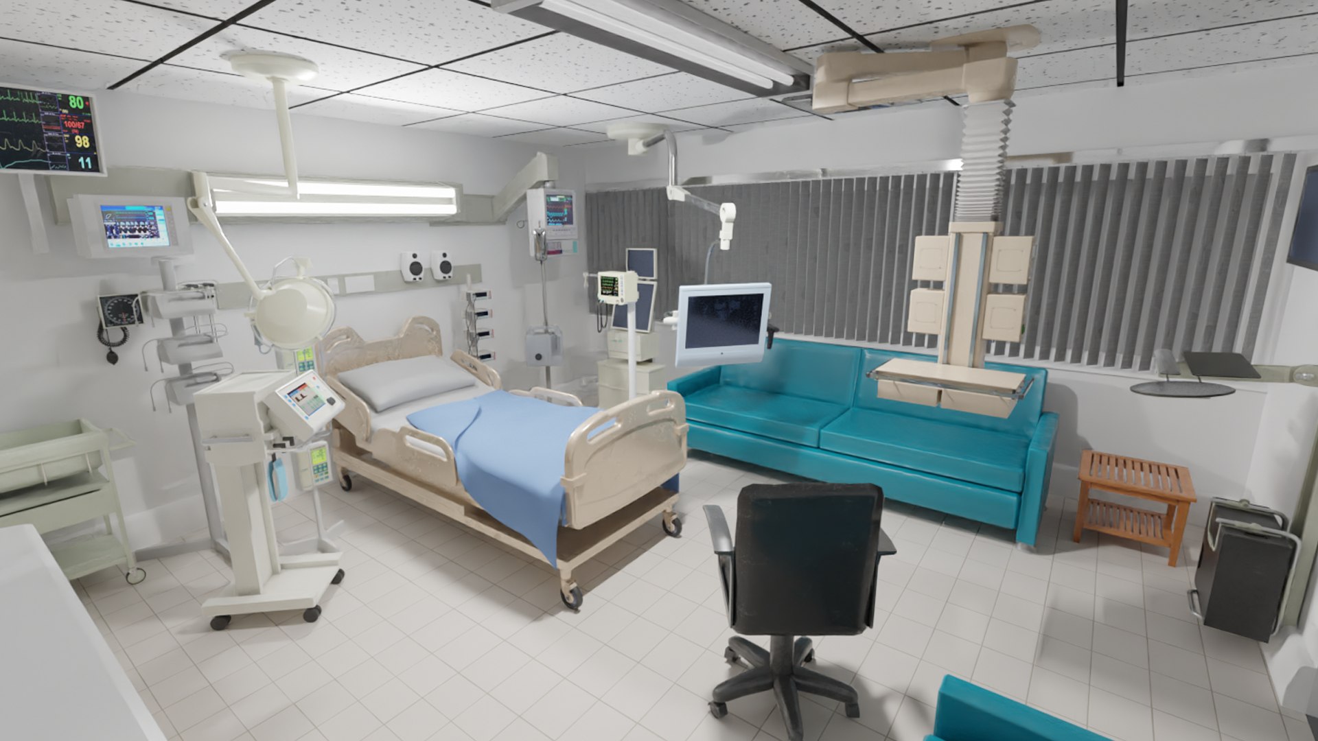 Hospital Ward And Props 3D Model - TurboSquid 2197912