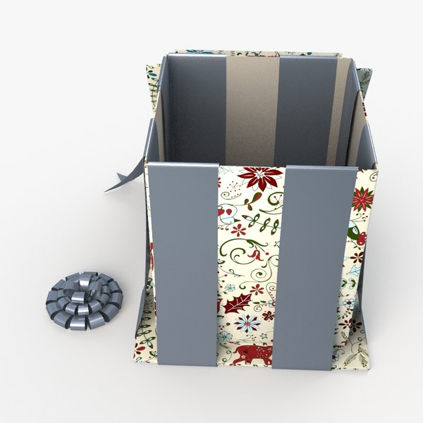 christmas gift present box 3d model