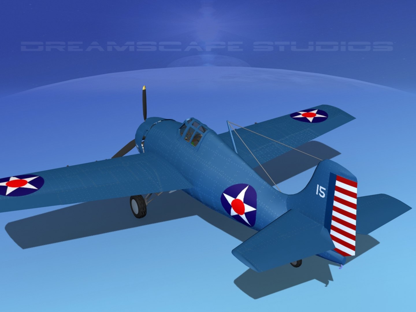 3d Grumman F4f-3 Fighter Aircraft