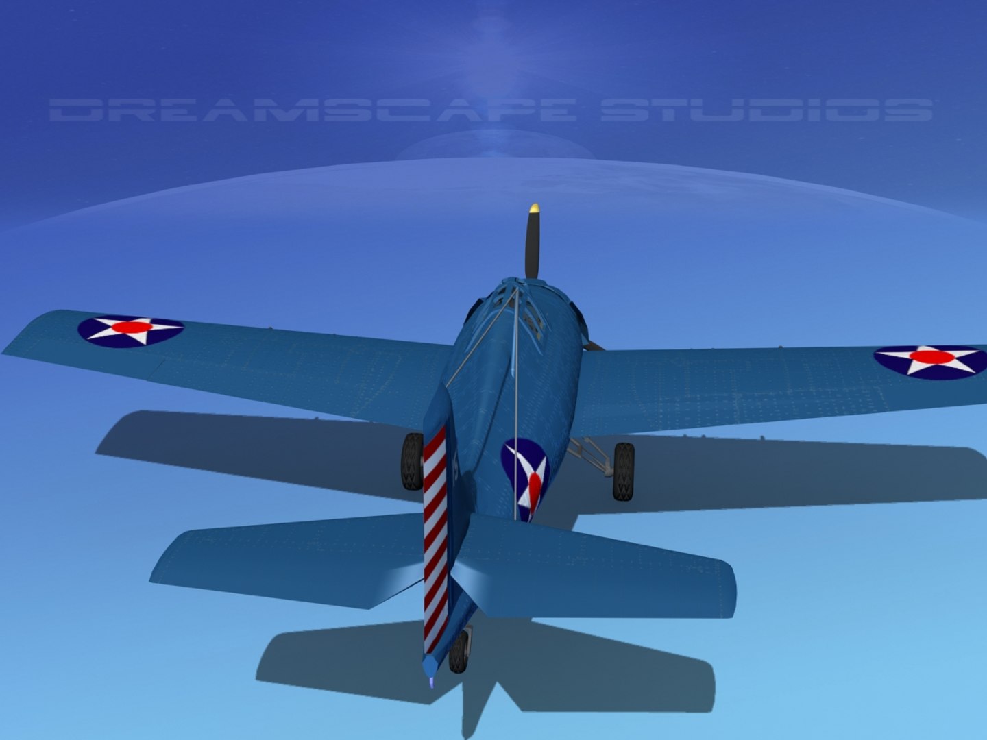 3d Grumman F4f-3 Fighter Aircraft