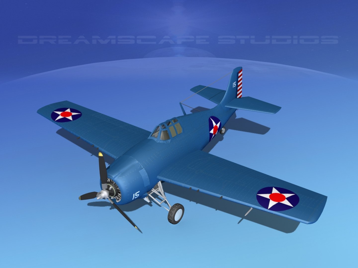3d Grumman F4f-3 Fighter Aircraft