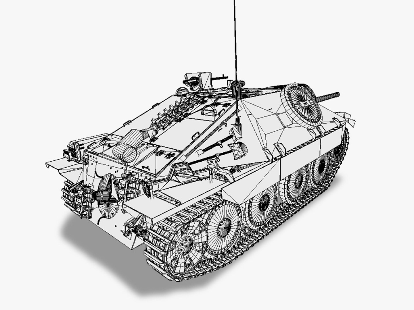 Hetzer Tank Destroyer T 3d Model