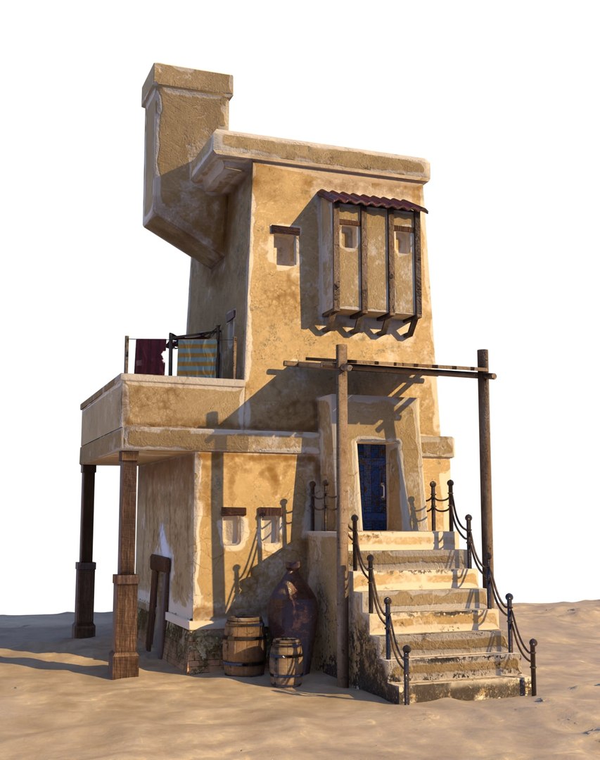 3D Model Desert House Low-poly - TurboSquid 2040475